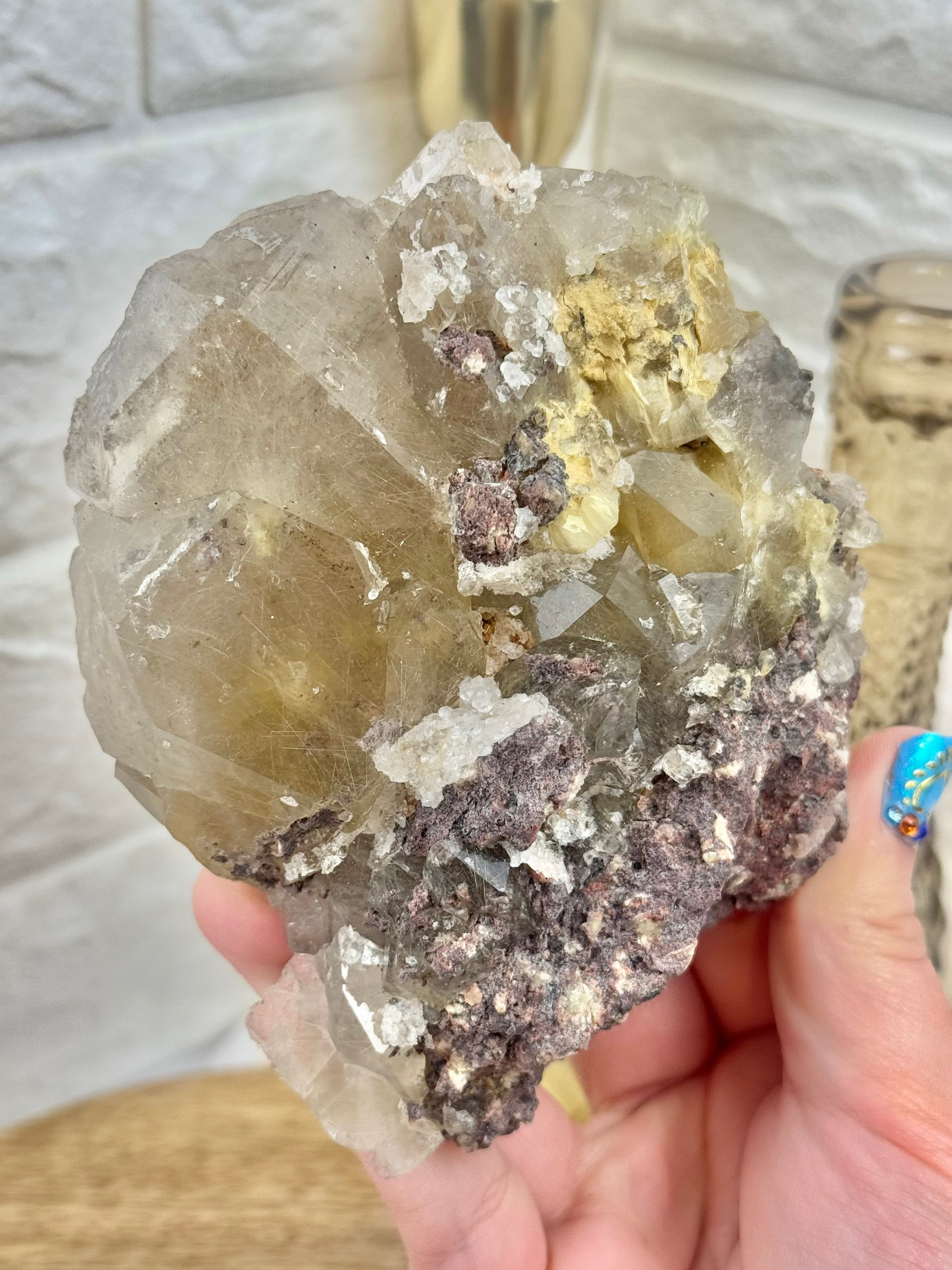 Yellow rutile quartz specimen from Brazil – AuraMoonMinerals